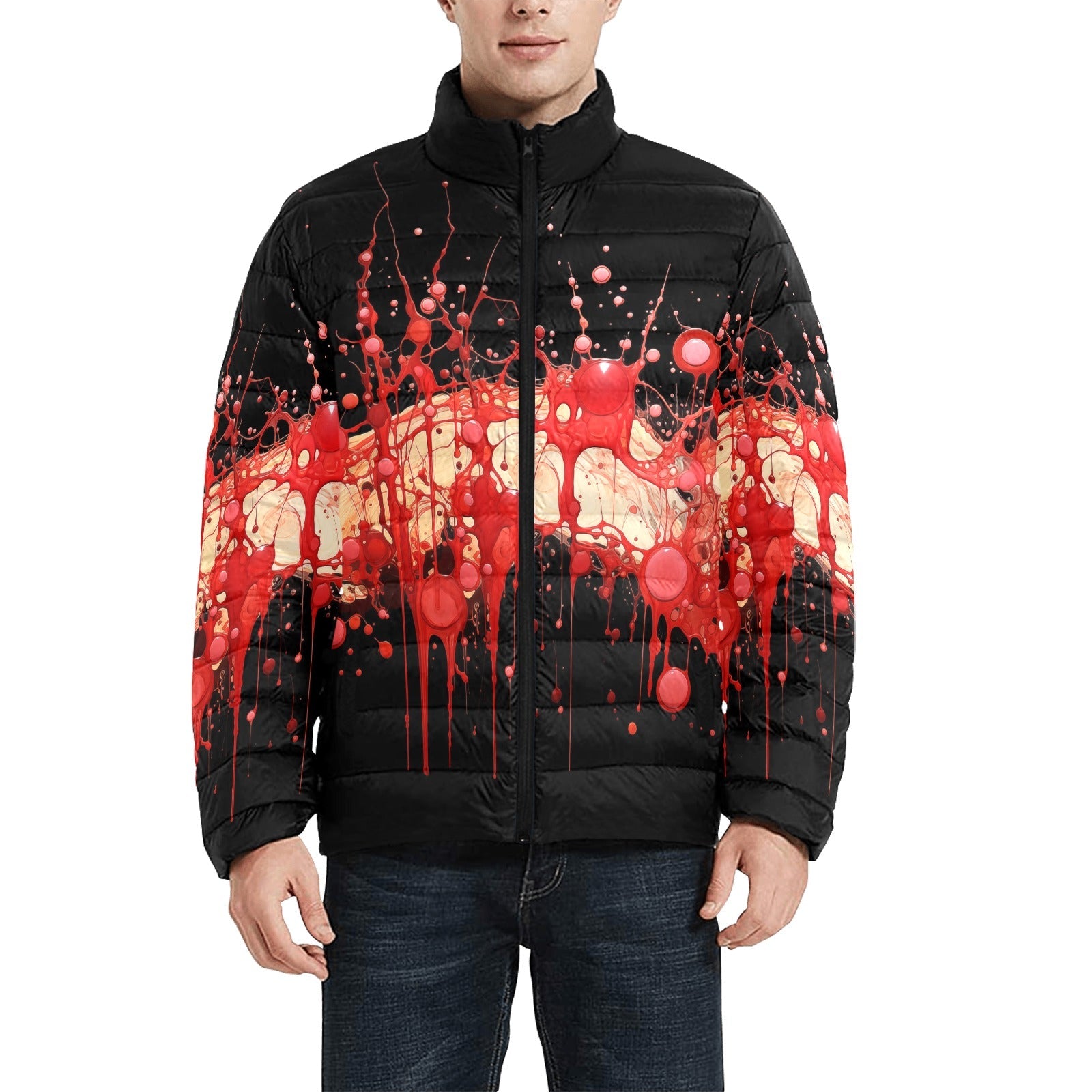 Leaky Guts Sickstem Splatter Puffer Jacket – TimeElements.shop